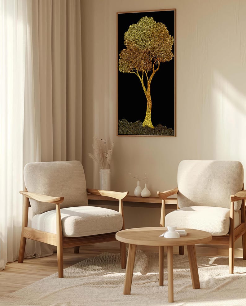 Gold Tree of Life Canvas Print, Klimt Inspired Black and Gold Wall Art ...