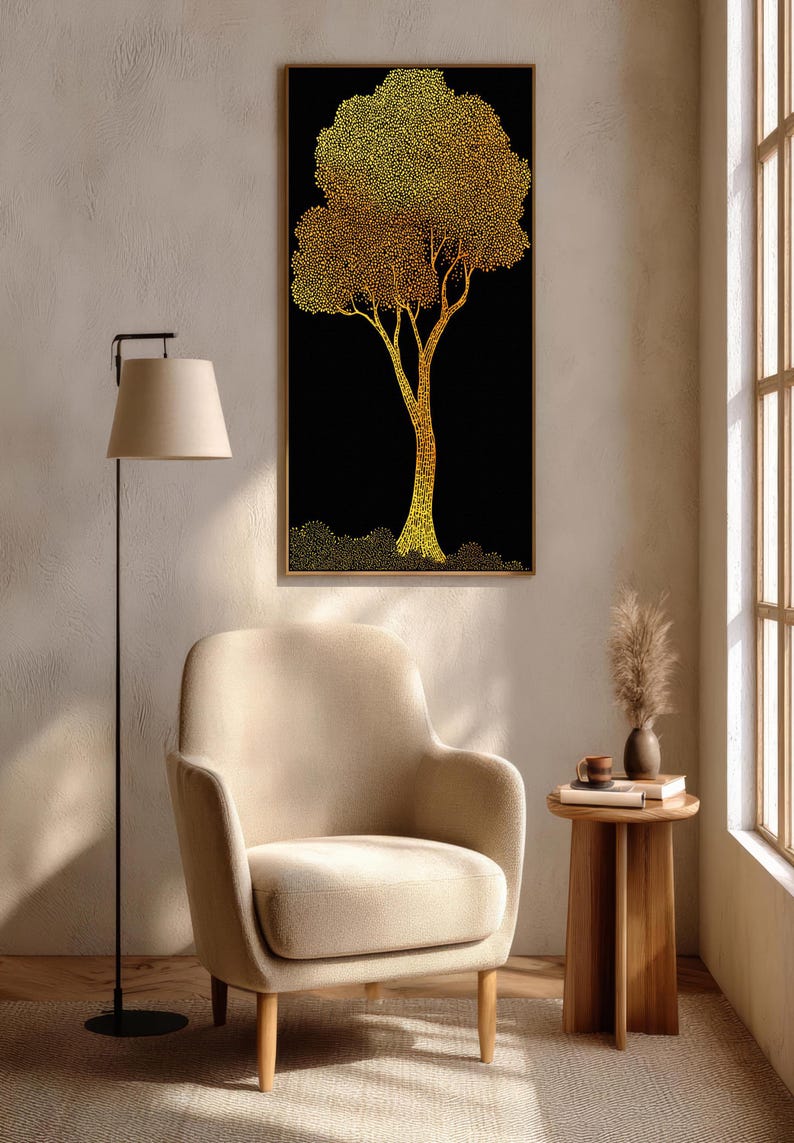 Gold Tree of Life Canvas Print, Klimt Inspired Black and Gold Wall Art ...