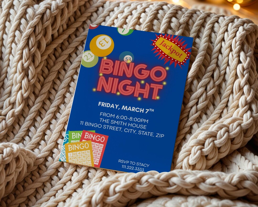 Bingo Night Invitation Template, 5x7 Editable Digital Download, We Edit ...