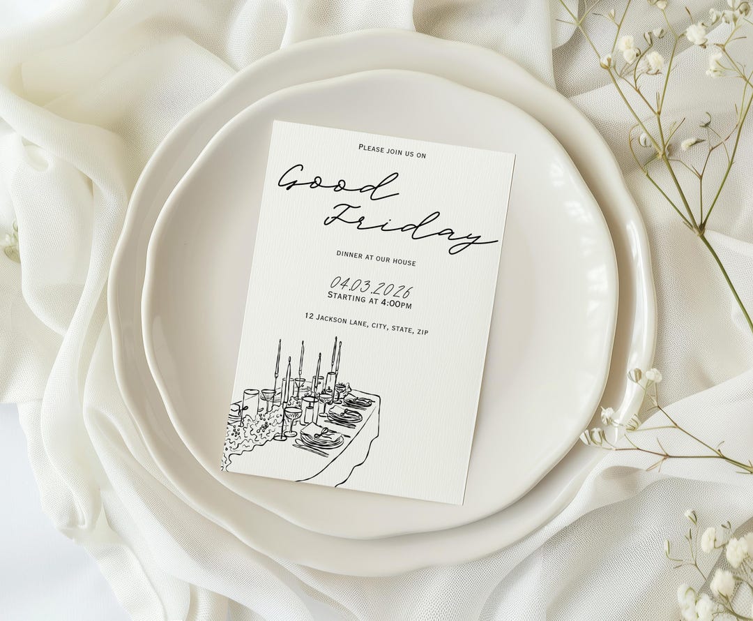 Good Friday Dinner Invitation Template, Digital Download, We Edit for ...