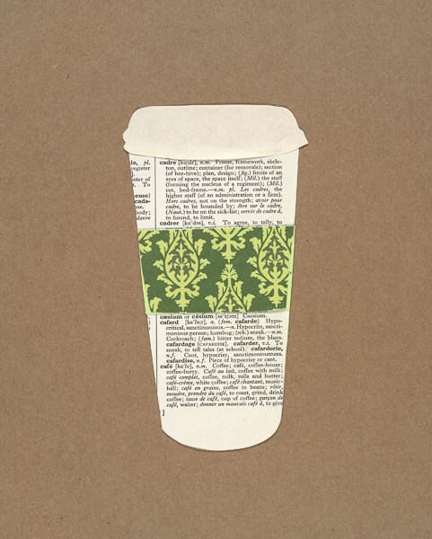 Coffee Cup Paper Collage Print - Etsy
