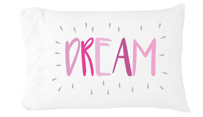 Dream TODDLER Gray and Pink Pillow Case MORE COLORS Dream Big | Etsy