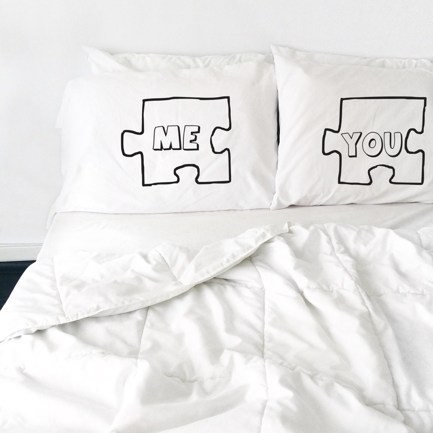 Wedding Gift Couples Pillow Cases Puzzle Piece Pillow Case for | Etsy