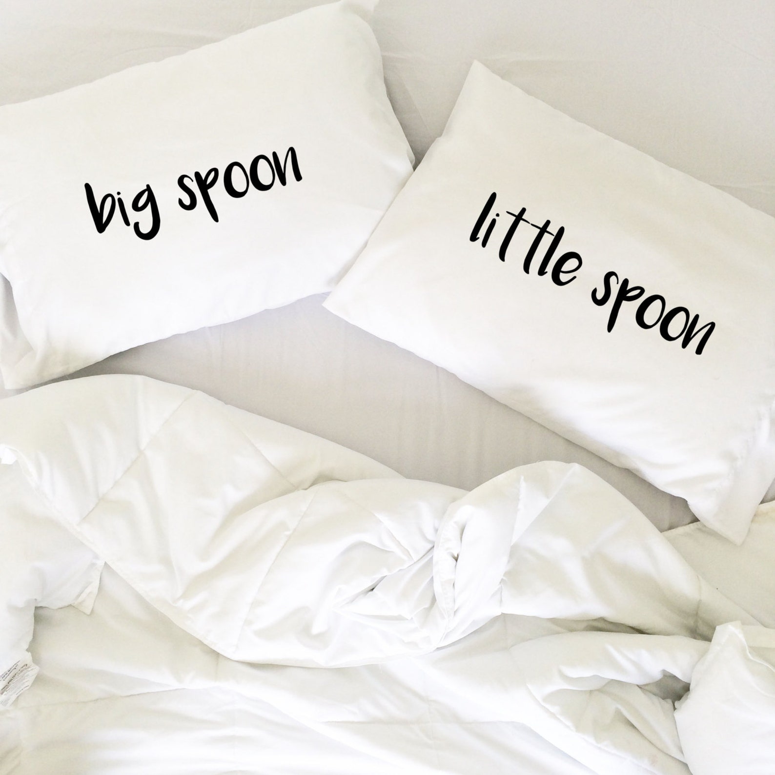 Wedding Gift Big Spoon Little Spoon Pillow Cases for Couples - Etsy Canada