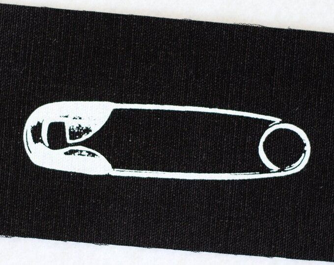 Patch Safety Pin - Punk DIY Black White Goth Organic Screen Print - Etsy