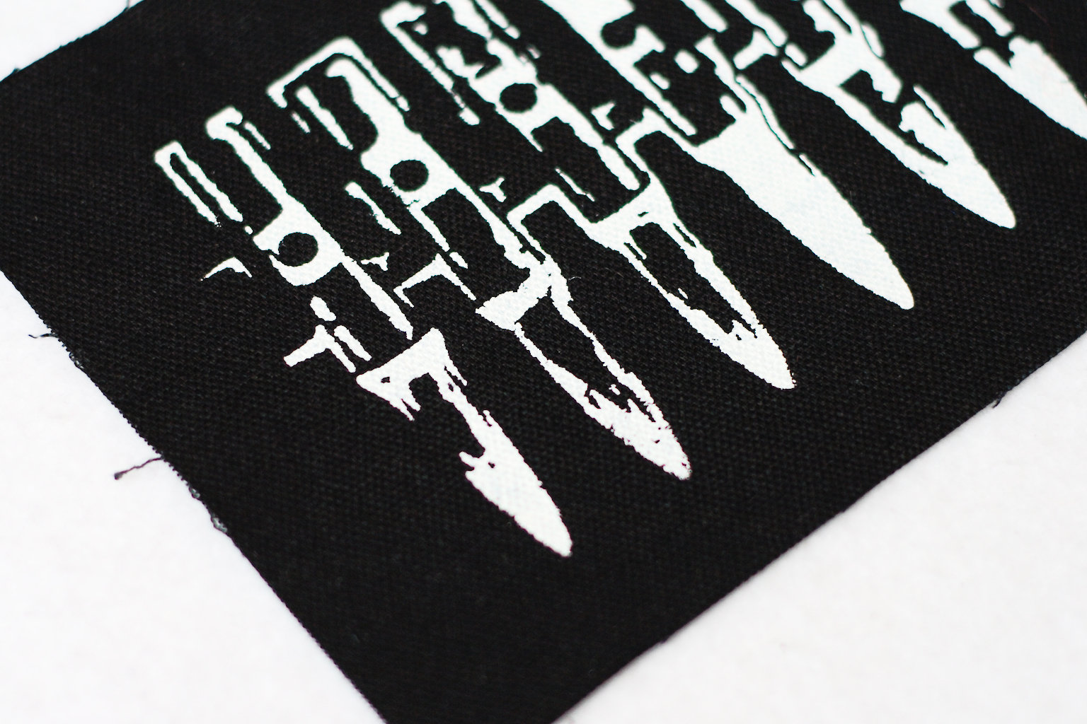 Bullet Belt Long Back Patch White on Black Organic Screen | Etsy UK