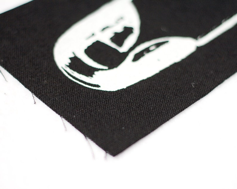 Large Safety Pin Back Patch Punk DIY Goth White on Black | Etsy