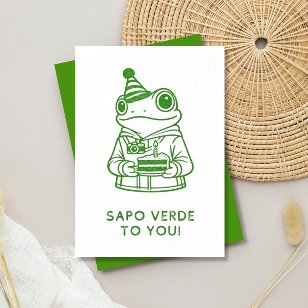 Sapo Verde to You Birthday Cake Card | Concho Stamp Design | Funny ...