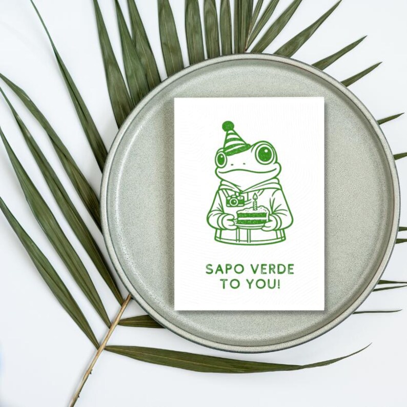 Sapo Verde to You Birthday Cake Card | Concho Stamp Design | Funny ...