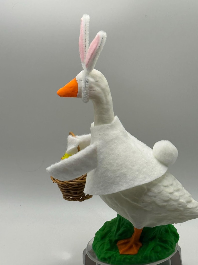 Bunny Desk Goose Outfit With Basket | Handmade Felt Spring Costume ...