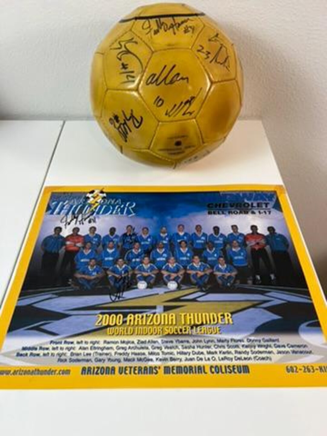 Autographed Arizona Thunder Soccer Ball & Team Photo | 2000 Indoor ...