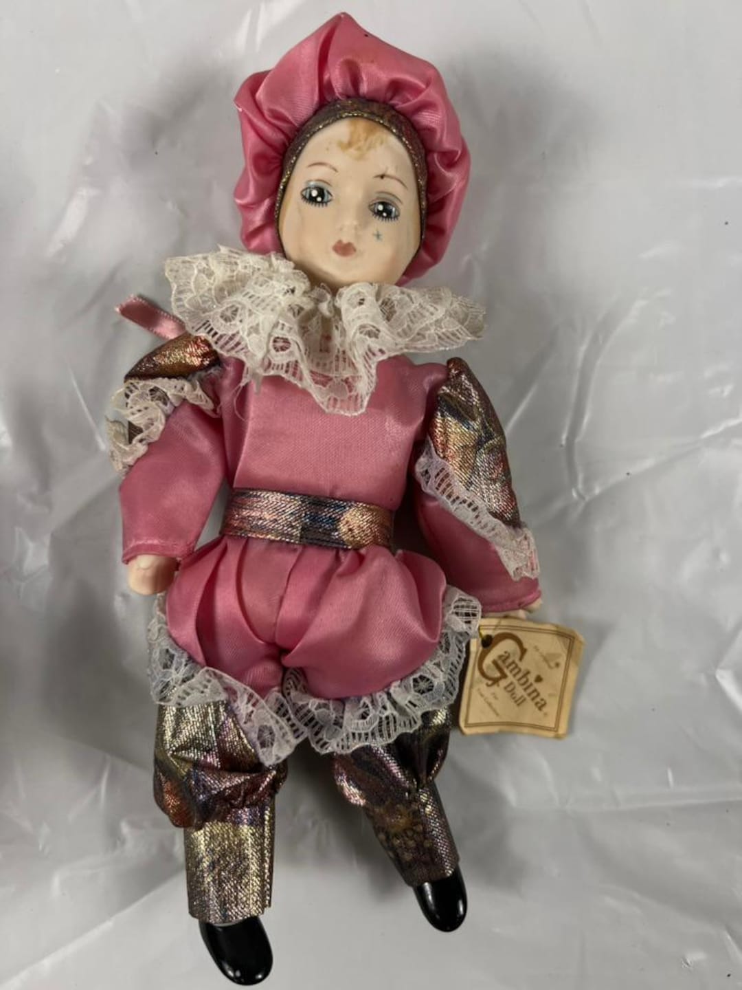 Vintage Gambina Porcelain Doll – 9” Pink Satin Outfit With Lace (1980s ...