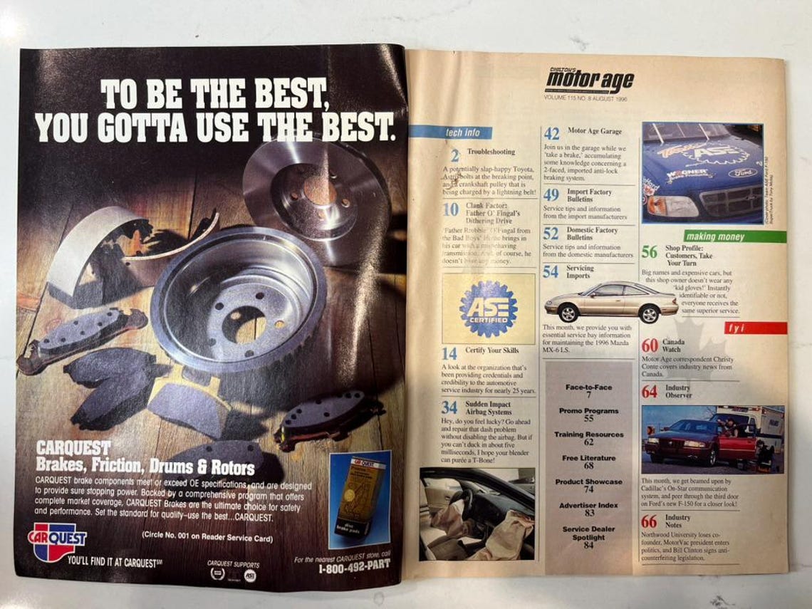 Vintage Motor Age Magazine August 1996 | Chilton Automotive Journal ...
