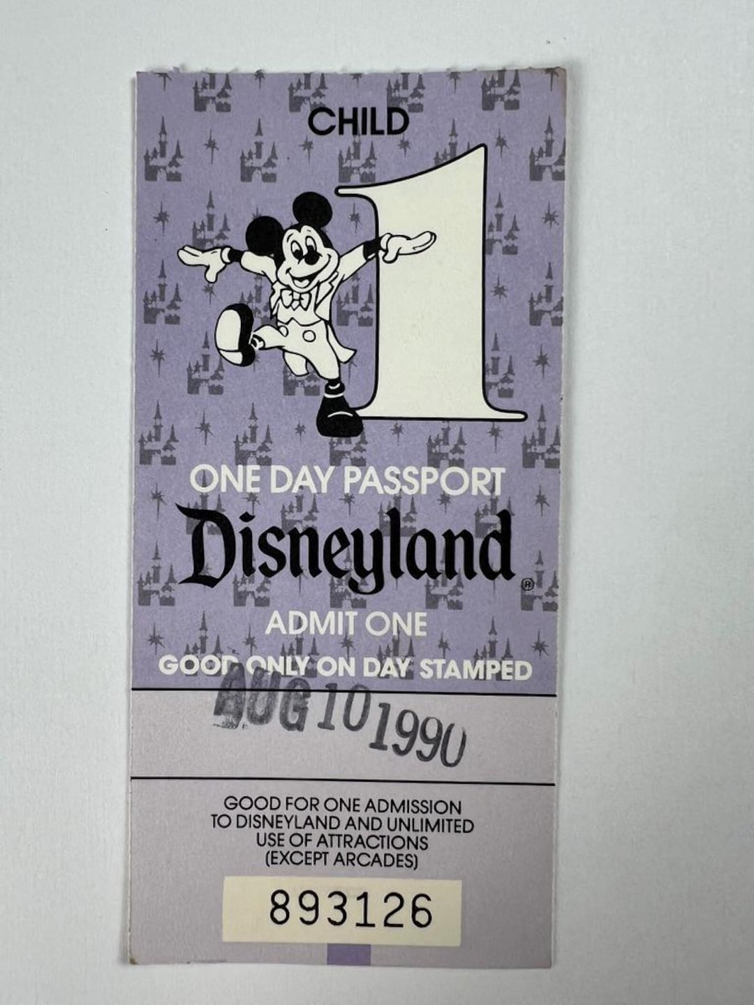 1990 Disneyland One Day Passport CHILD Ticket – Vintage Original Disney ...