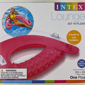 Intex Sit 'N Float Lounge – Inflatable Pool Float Chair With Cup ...