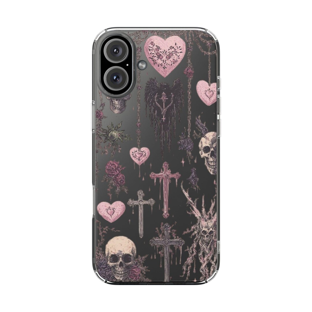 Goth Clear Phone Case - Etsy