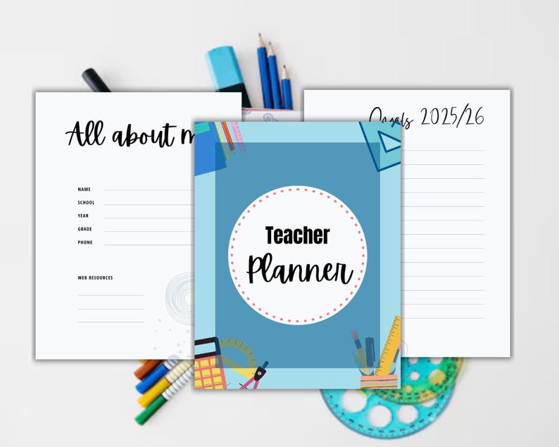 TEACHER PLANNER Printable | 2025-2026 Digital Teacher Binder | Lesson ...