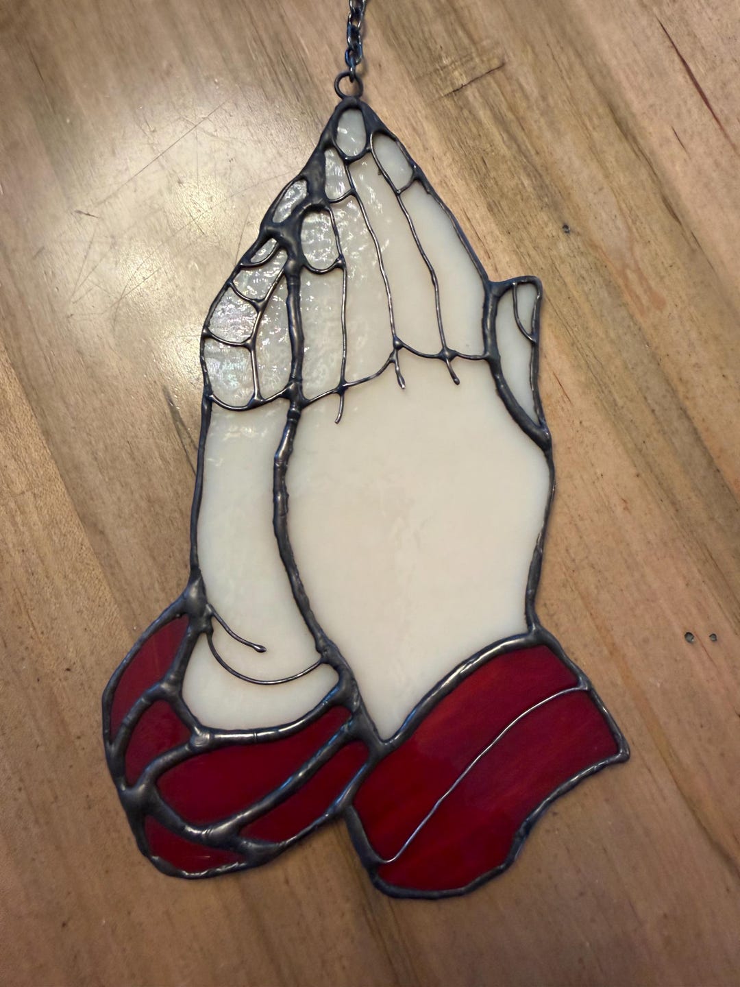 Prayer Stained Glass Window Hanging / Prayer Suncatcher / Prayer Hands ...