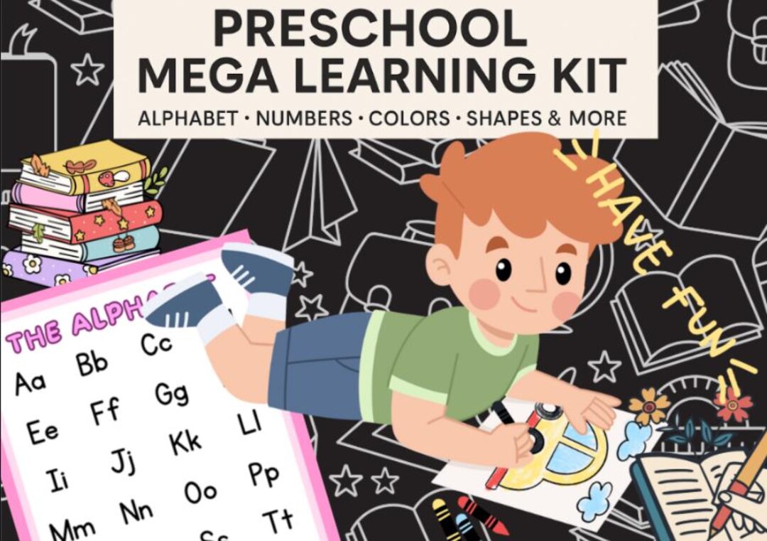 Preschool Mega Learning Kit | Printable PDF Worksheets for Toddlers - Etsy
