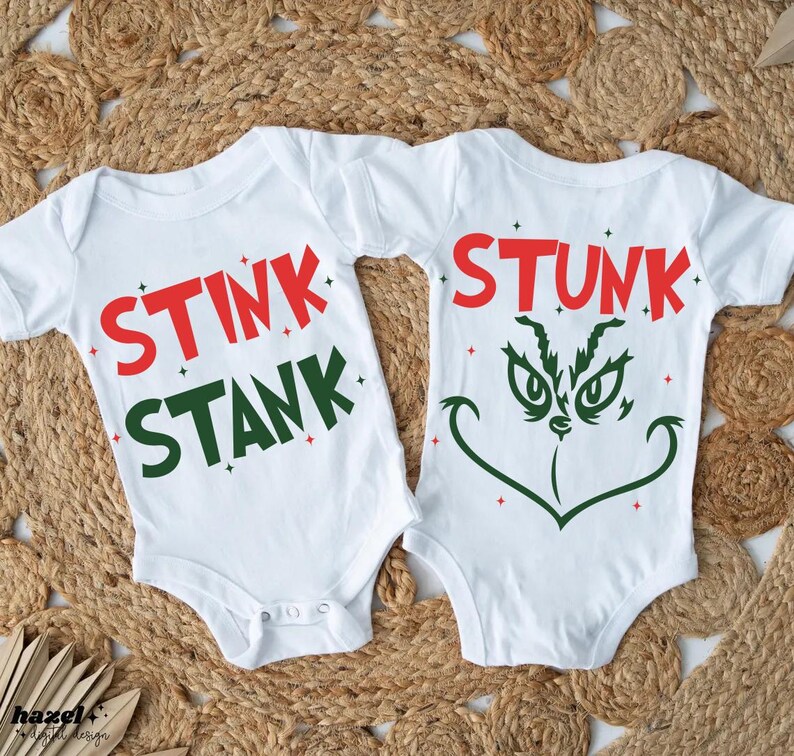 Stink Stank Stunk Svg, Christmas Png, Baby Christmas Svg, Baby Onesie ...