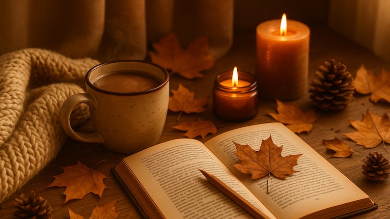 Cozy Autumn Desktop Wallpaper 4K: Hygge Fall Scene (digital Download ...