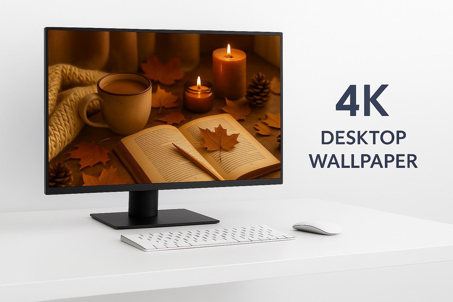 Cozy Autumn Desktop Wallpaper 4K: Hygge Fall Scene (digital Download ...