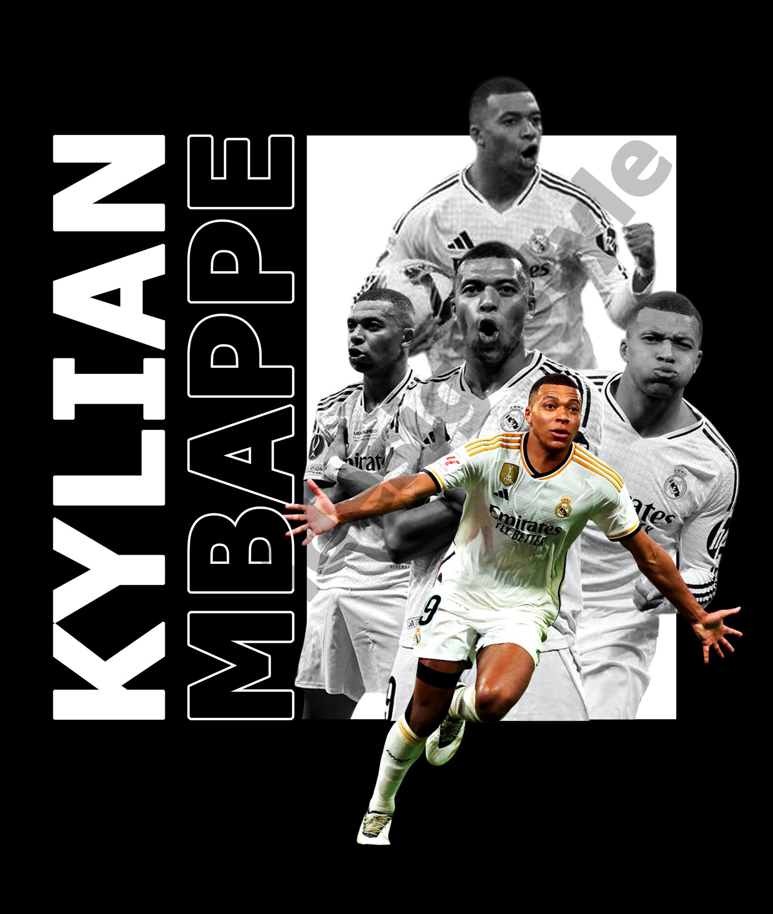 Mbappe Soccer Graphic: Streetwear T-shirt Design (PNG Digital Download ...