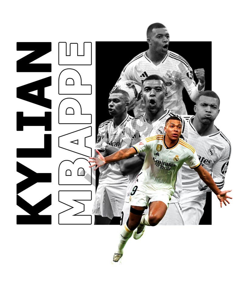 Streetwear Kylian Mbappe Tshirt Design, Mbappe Soccer Graphic Tees ...