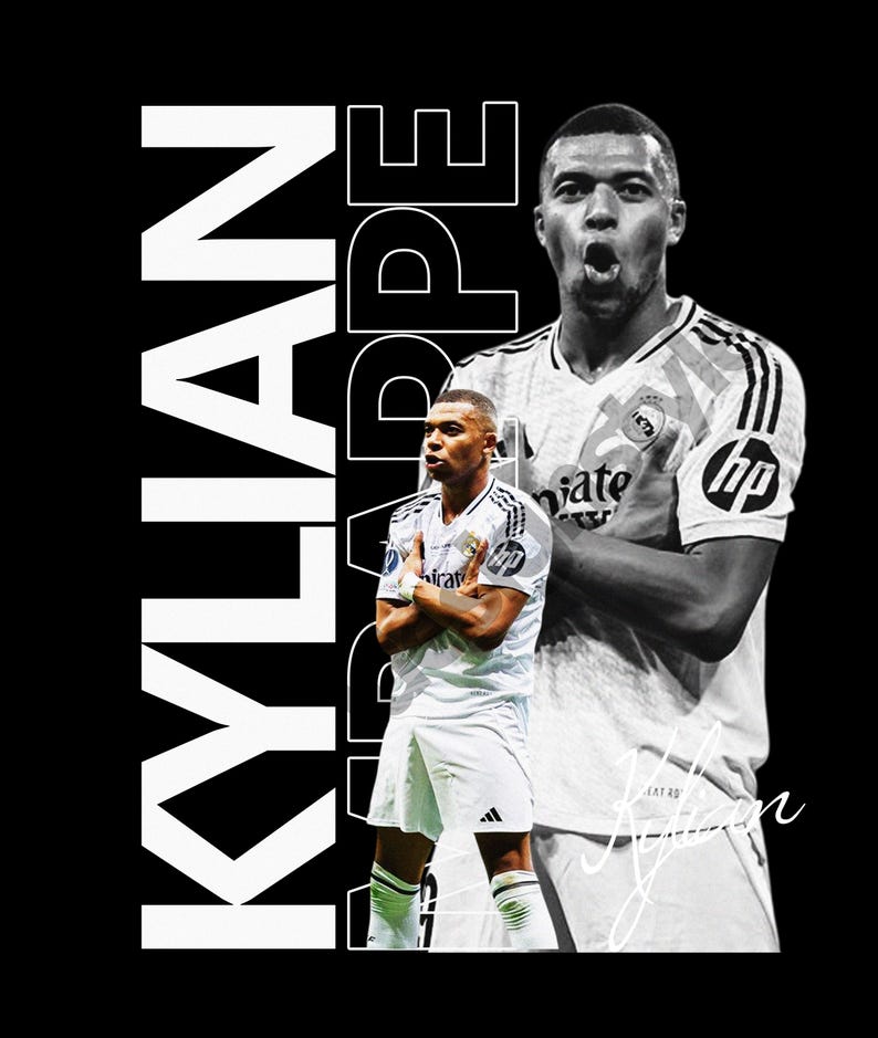 Kylian Mbappe Soccer Graphic: PNG Digital Download for T-shirts - Etsy
