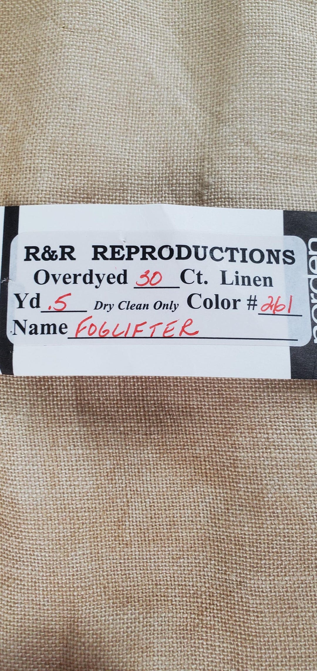 R and R Reproduction Cross Stitch Fabric 100 Percent Linen 30 Count ...