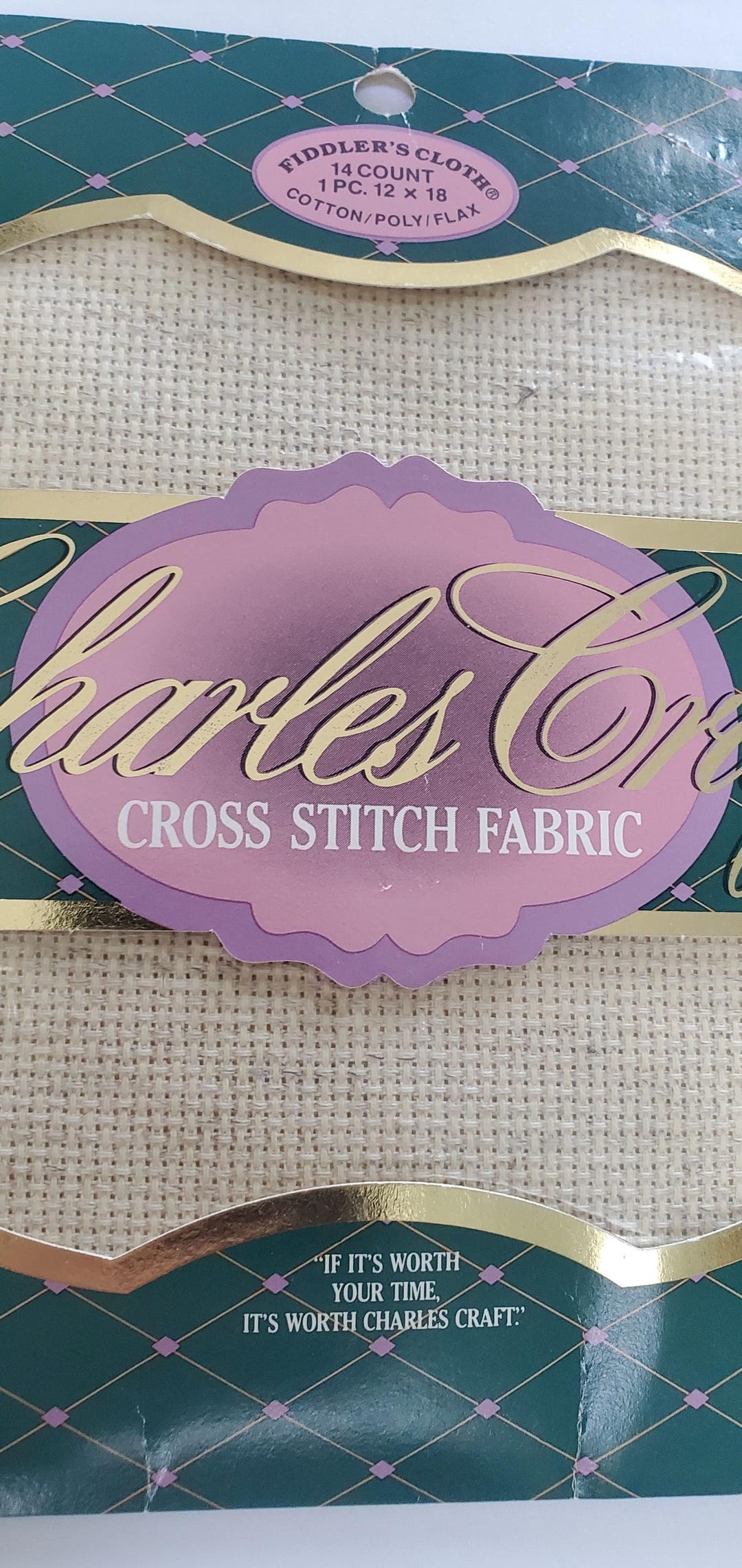 Charles Craft Cross Stitch Fabric Oatmeal 14 Count Aida Cloth 12 by 18 ...