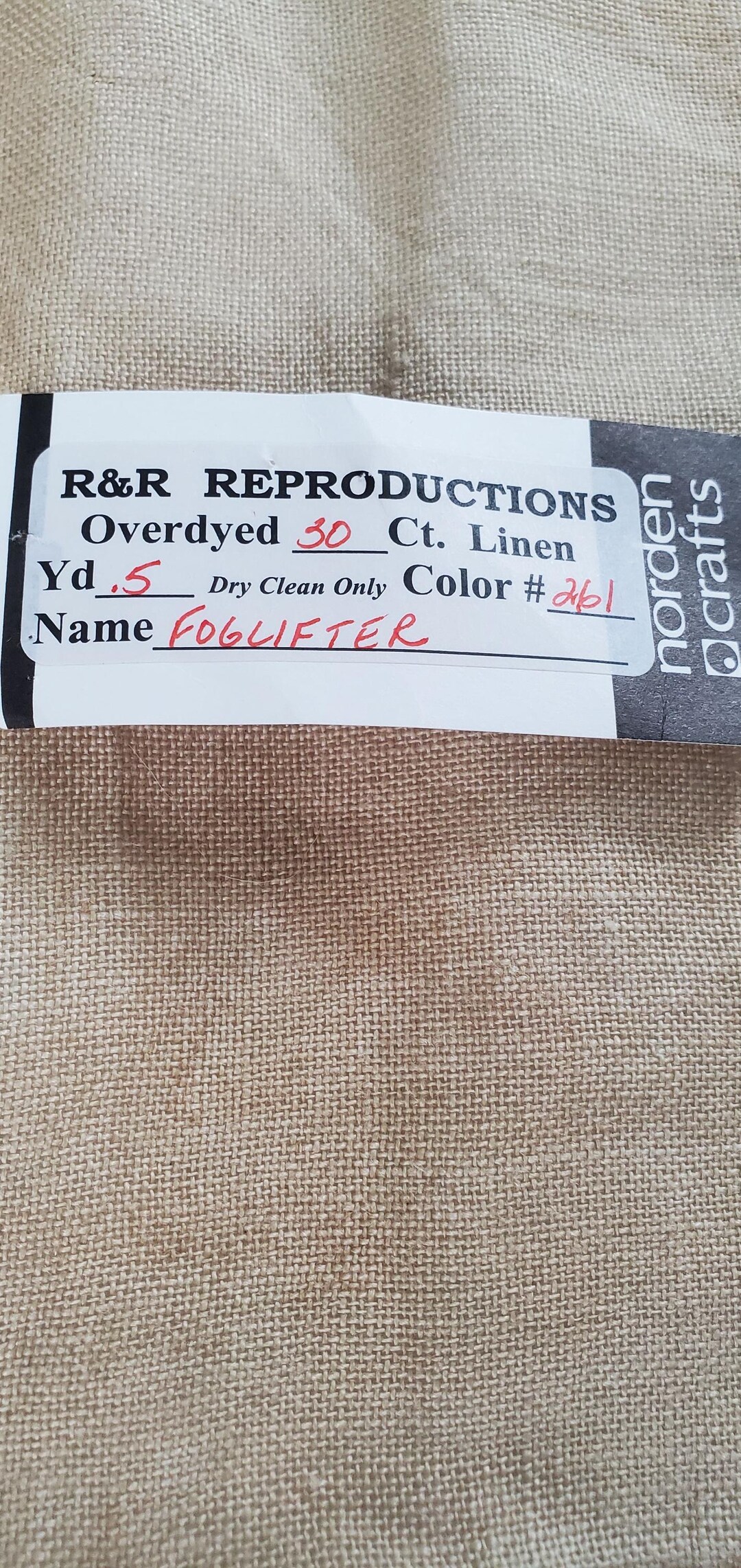R and R Reproduction Cross Stitch Fabric 100 Percent Linen 30 Count ...