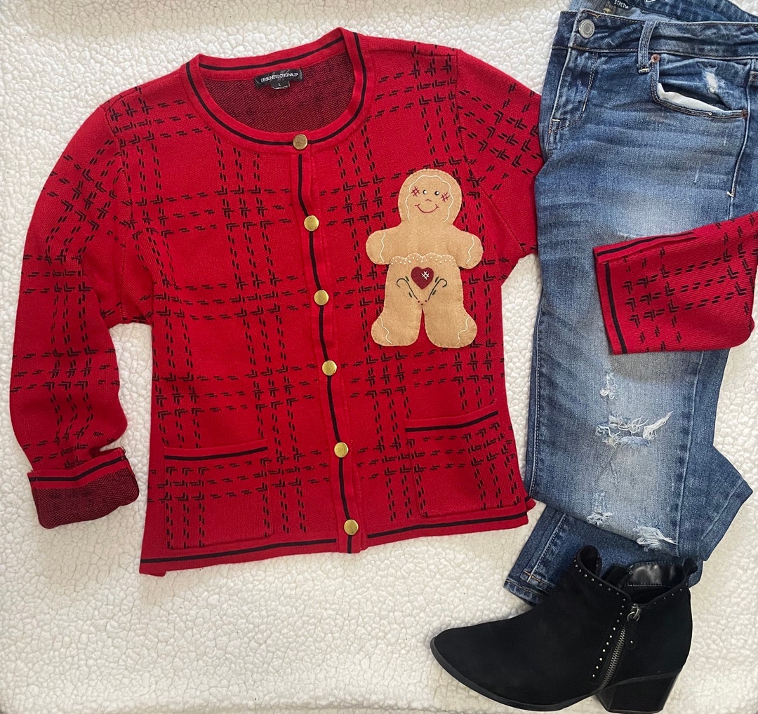 Gingerbread Man Holiday Christmas Sweater Ugly Tacky - Etsy