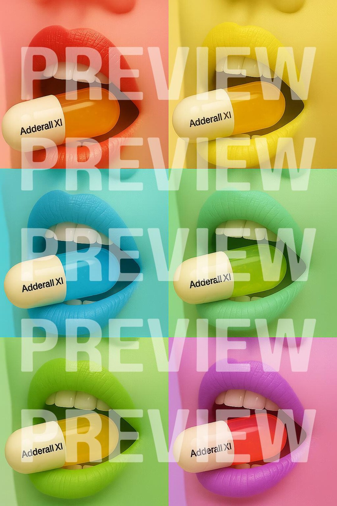 Pharmagirl | Bold Pop Art Collages – Colorful Lips, Designer Pills ...