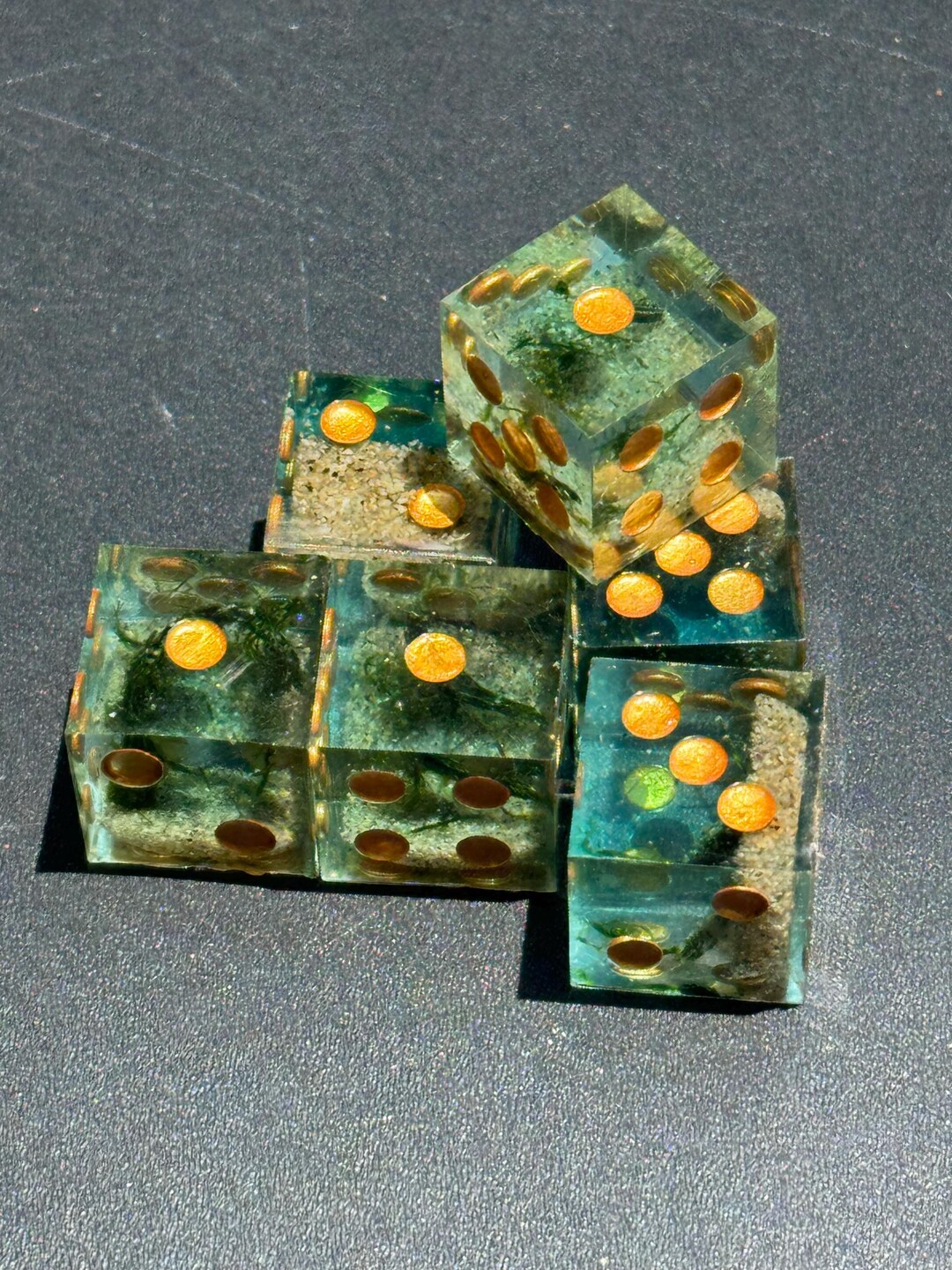 Ocean Breeze D6 Dice Set – Handcrafted Resin Dice With Sand & Sea ...