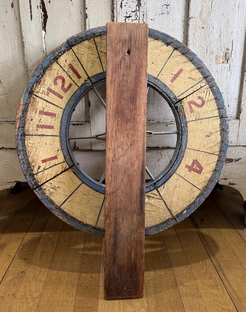 Vintage Carnival Game Wheel: Chippy Blue & White Paint, Americana Decor ...