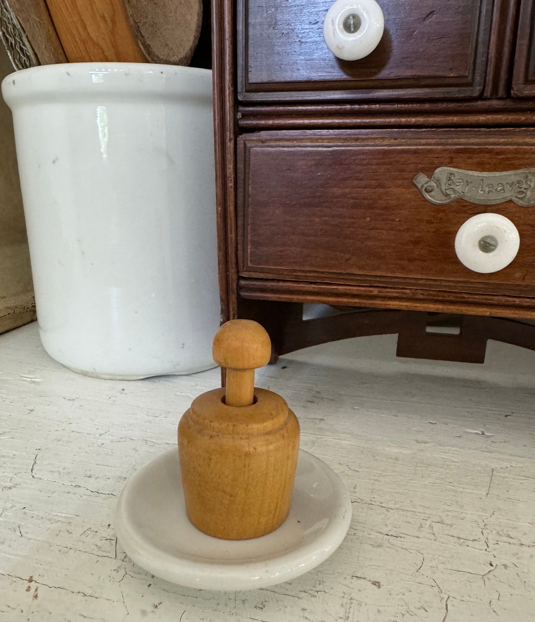 Small Size / Wood Vintage Butter Stamp With Clover / Small Petite Size ...