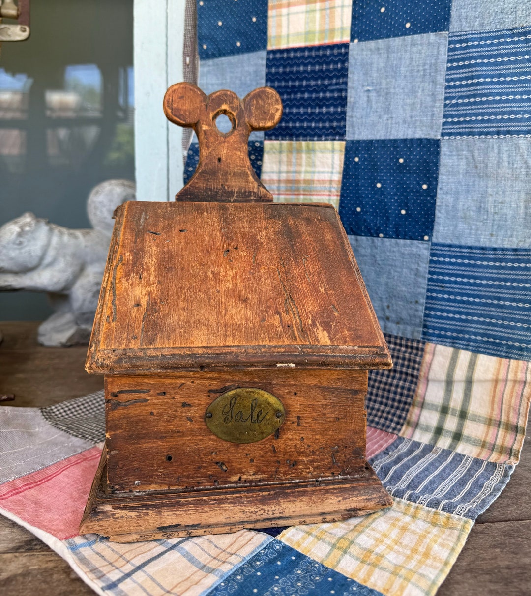 Vintage Primitive Salt Box / SALE / Italian for Salt / Primitive ...