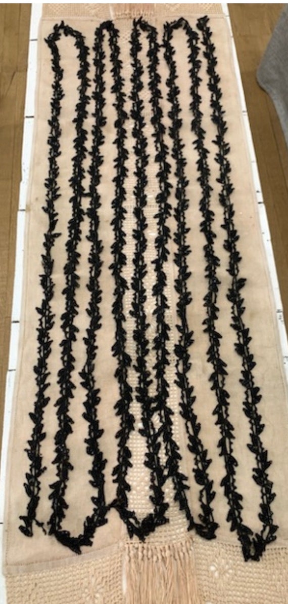 Antique beaded jet trim 11 yards / one continuous pie… - Gem
