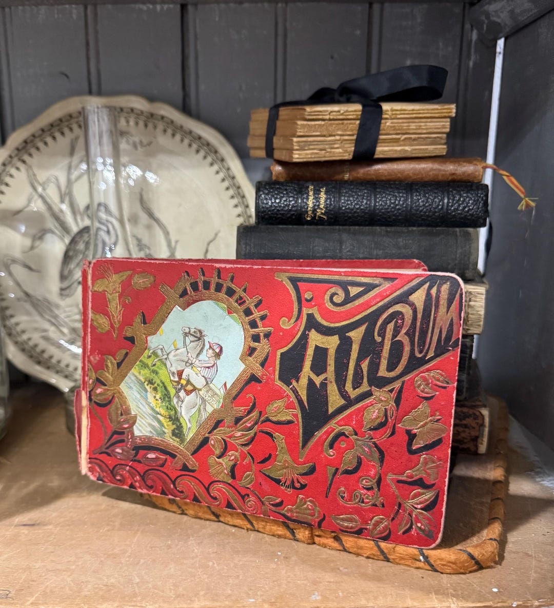 Antique Victorian 1906 - 1907 Autograph Album With Photos / Jockey and ...