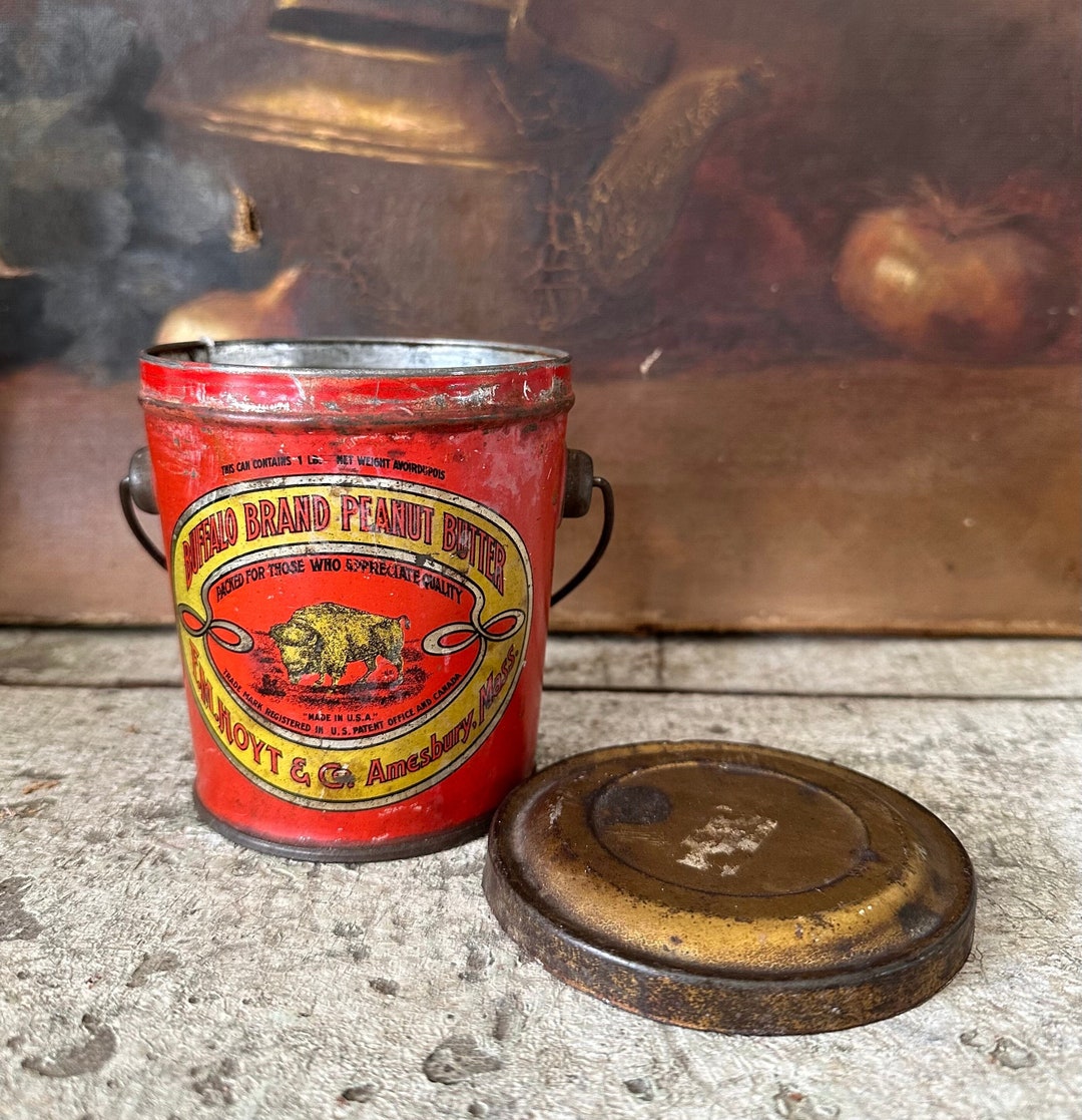 Vintage Buffalo Brand Peanut Butter Tin / Small Tin With - Etsy