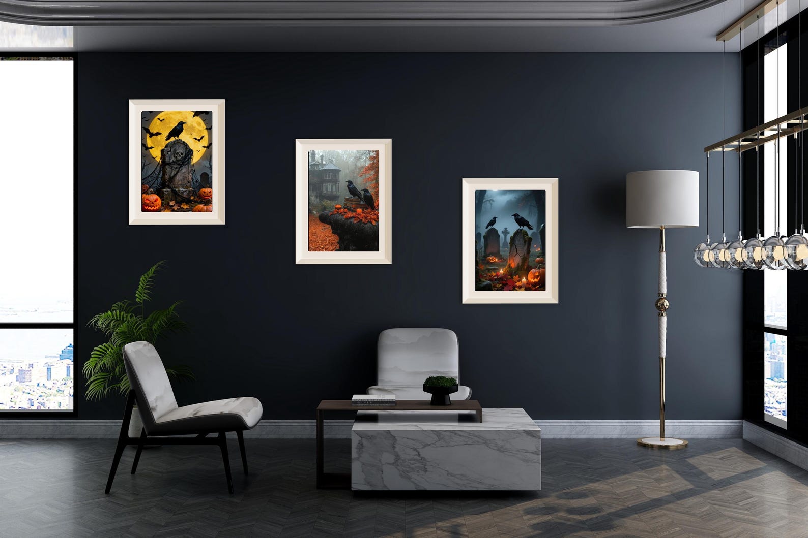 Autumn Gothic Ravens Trio. ( Instant Digital Download ) - Etsy