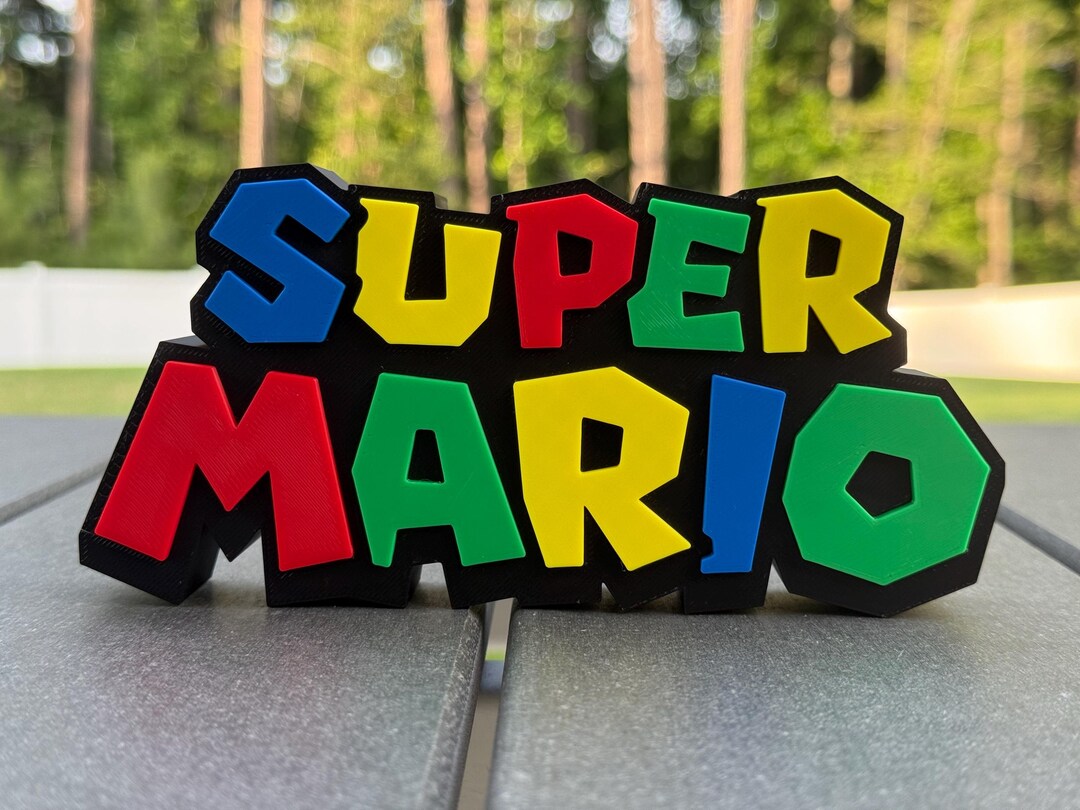 Super Mario Sign (multicolored) - Desk Art, Gamer Decor, Retro ...