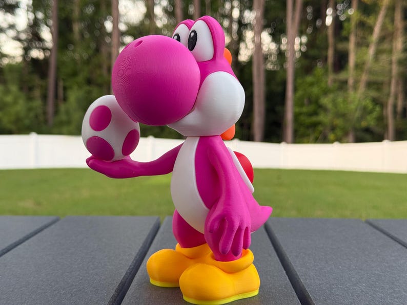 Super Mario Yoshi (pink) - Desk Art, Gamer Decor, Retro Collectable ...