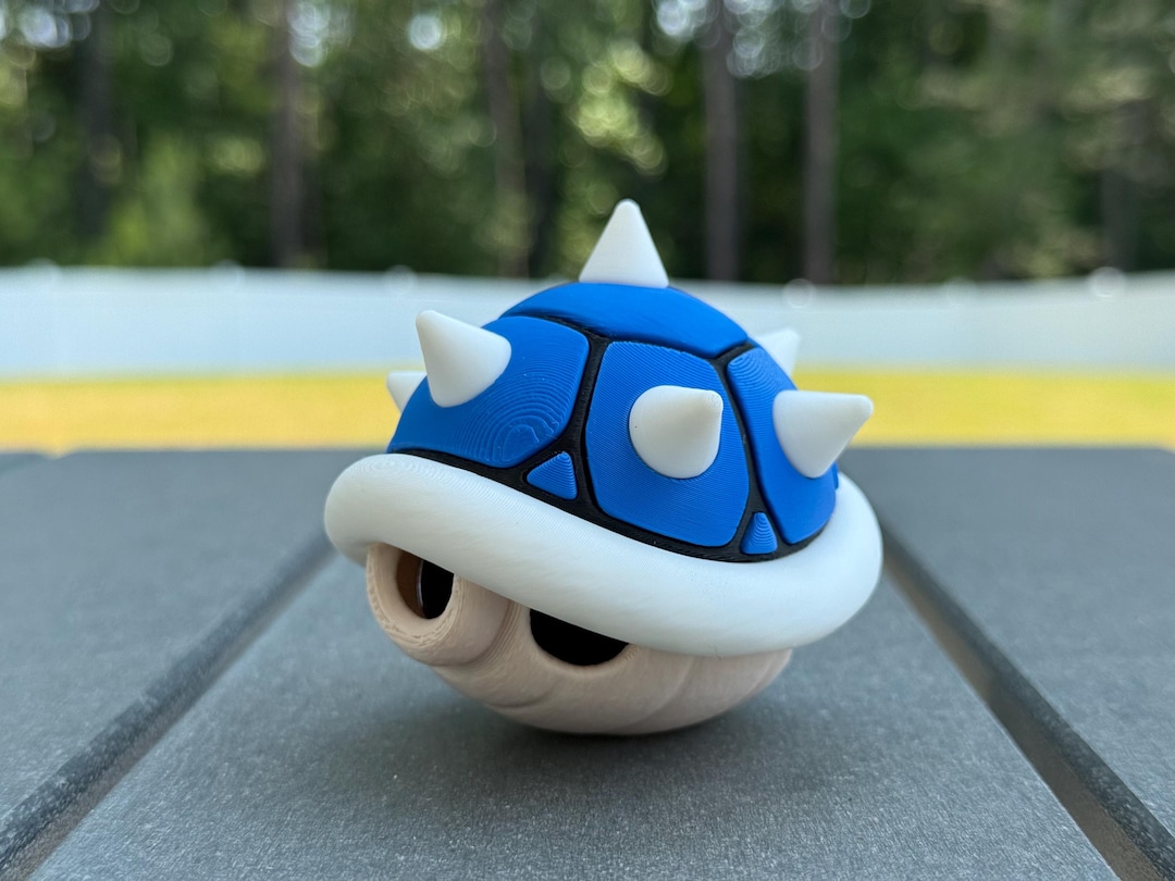 Super Mario Spiked Shell (blue) - Desk Art, Gamer Decor, Retro ...