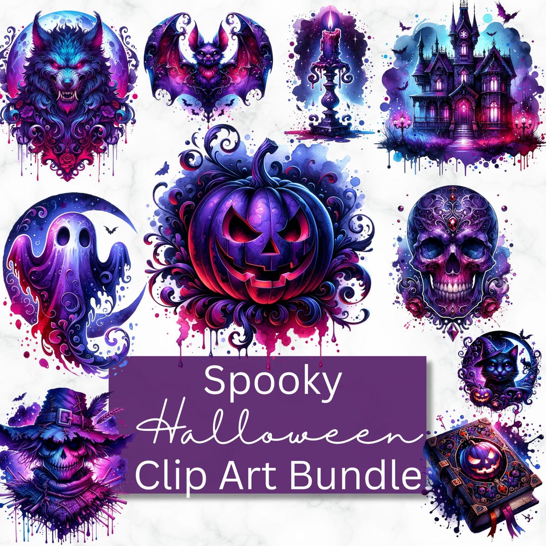 Creepy Clip Art Bundle for Halloween– 10 Pngs – Spooky Digital Graphics ...