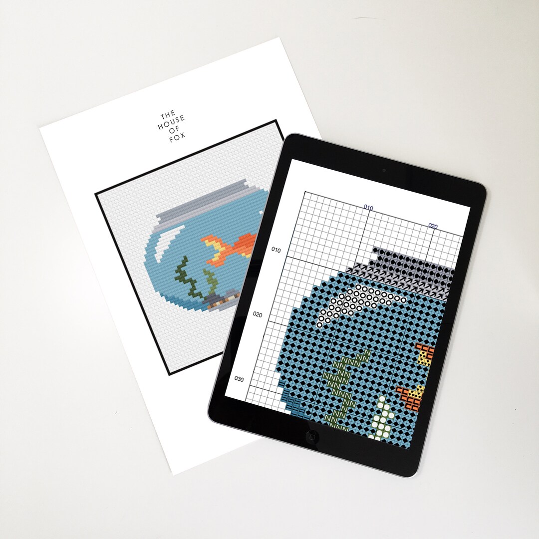Fish Bowl PDF Download Cross Stitch Pattern - Etsy