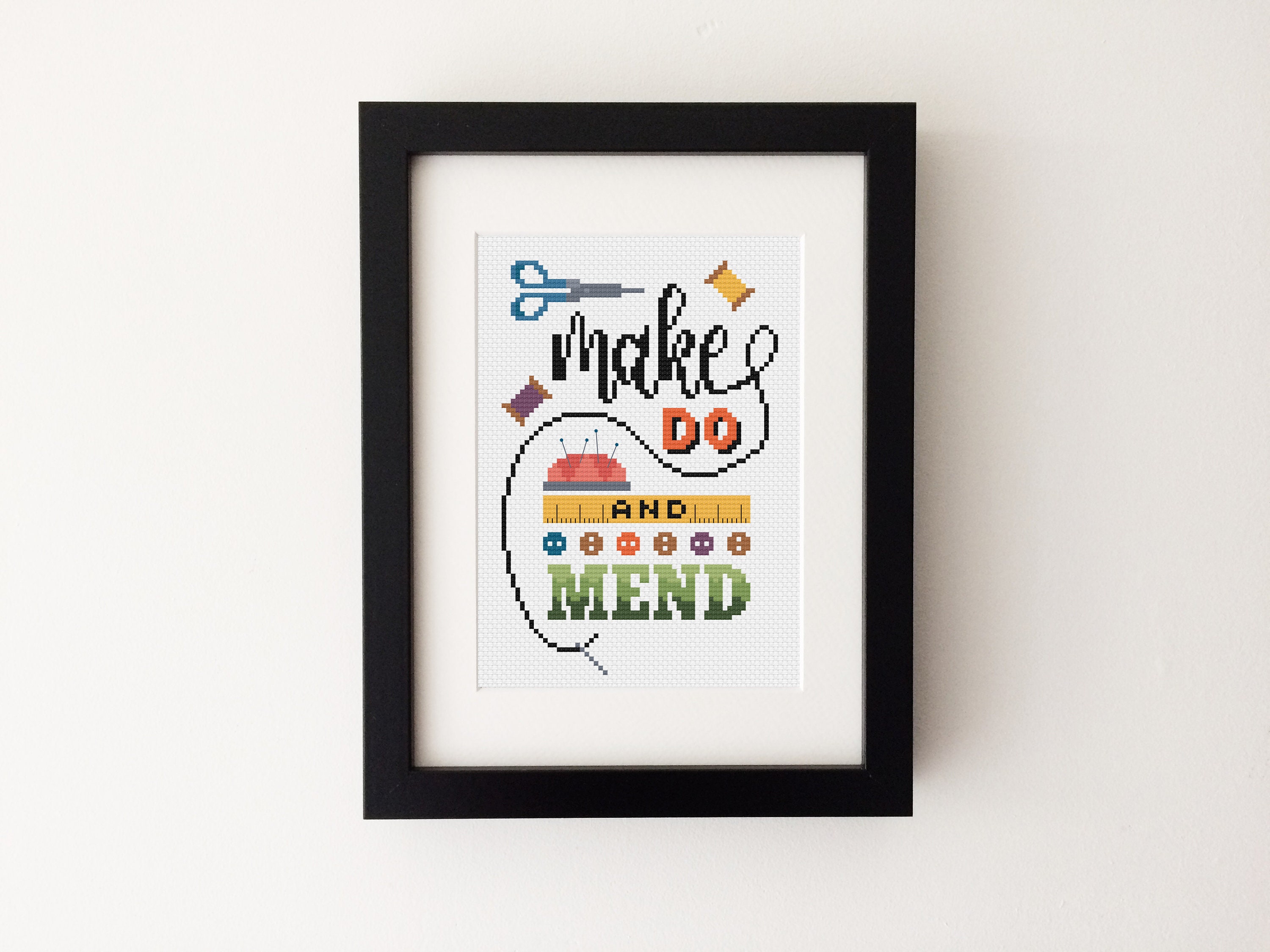 Make Do and Mend PDF Download Cross Stitch Pattern - Etsy Sweden