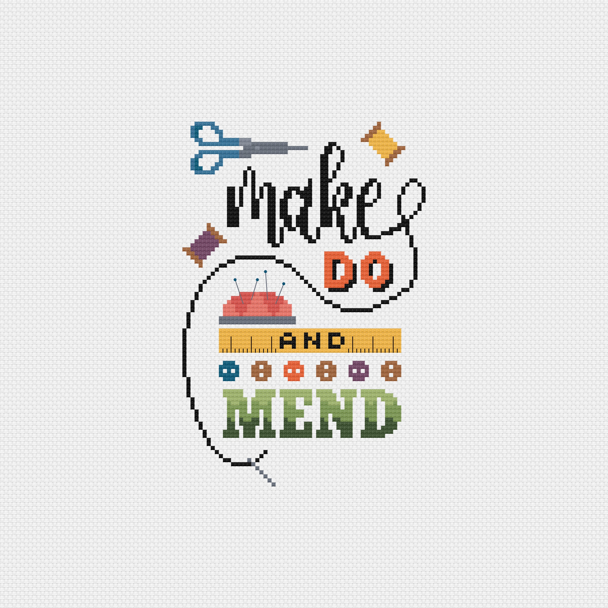 Make Do and Mend PDF Download Cross Stitch Pattern - Etsy Sweden