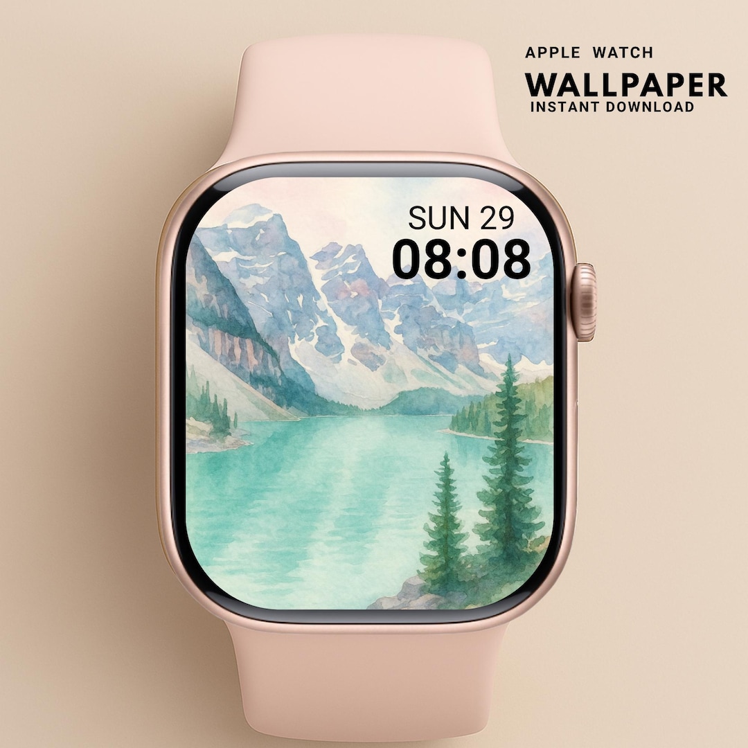 Watercolor Travel Apple Watch Wallpaper – Scenic Landscape Apple Watch ...